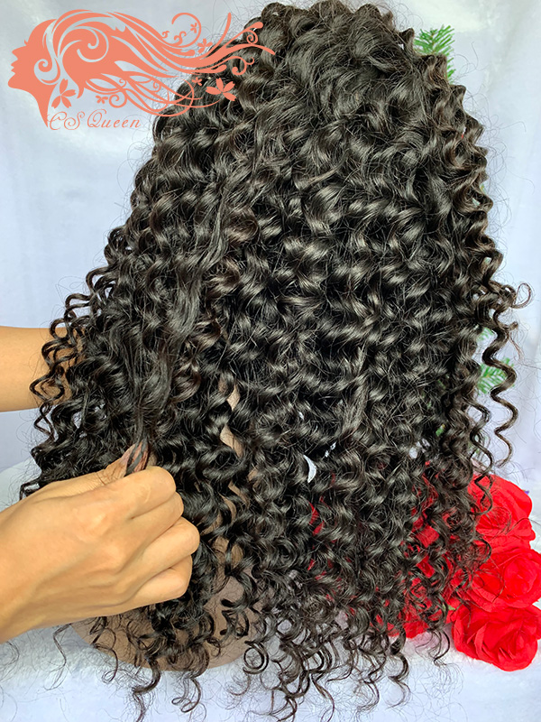 Csqueen 9A Italian Wave 4*4 Transparent Lace Closure wig 100% human ...